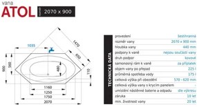 Santech ATOL 147 x 147 cm SAATO147 vana akrylátová