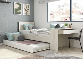Aldo Multifunkční postel se stolem, postel pro dva Shipley - white