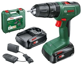 Bosch - 18V AKU vrtačka s příklepem, 2x aku 1,5 Ah Li-Ion, nabíječka 06039D8102