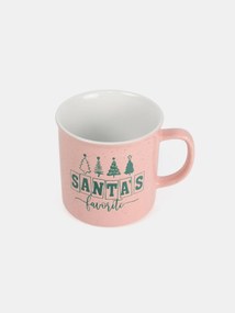 Sinsay - Vánoční hrnek s nápisem „Santa’s Favorite“ - pastelová růžová