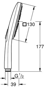 GROHE Rainshower SmartActive 130 Cube - Ruční sprcha 3 proudy, kartáčovaný Hard Graphite 26582AL0