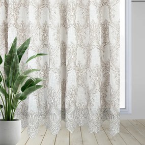 Voálová Luxusní vyšívaná záclona bílá Versailles Beige metráž Ervi 3634-13