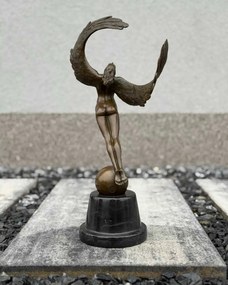 Bronzová socha - ženská figura s křídly - Vzestupný den
