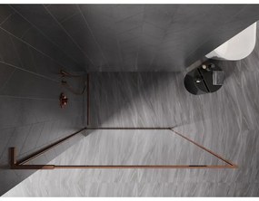 Mexen, Mexen Kioto-XF L sprchová stěna s rámem 90 x 202 cm, průhledná 10 mm, růžové zlato - 800-090-174-60-00-XF