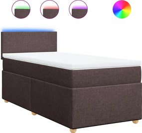 Box spring postel s matrací tmavě hnědá 90x200 cm textil 3288859
