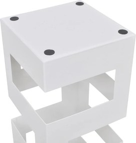 Bílý hranatý stojan na deštníky a vycházkové hole, ocelový, 48,5 cm 242470