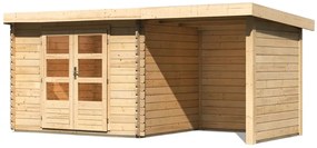 Dřevěný zahradní domek BASTRUP 3 s přístavkem Lanitplast