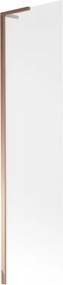 Mexen Next L, 1-křídlová vanová zástěna 50 x 150 cm, 6mm sklo námraza, růžové zlato profil, 895-050-000-03-30-60