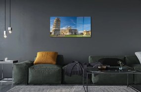 Obraz na skle Italy Šikmá věž katedrály 100x50 cm