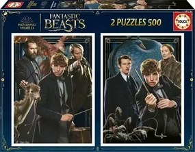 EDUCA Puzzle Fantastická zvířata / 2x500 dílků / od 10 let