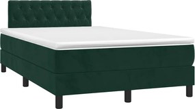 Box spring postel s matrací tmavě zelená 120x190 cm samet 3269858