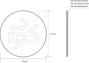 Sapho Sapho, Cedule "Kouření zakázáno" 75x75x2mm, nerez mat, XP121