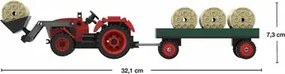 BRIXIES Plus 222.202 Velký traktor s nakladačem a přívěsem