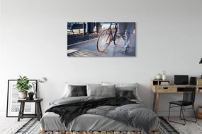 akrylový obraz Město na kole noha 125x50 cm