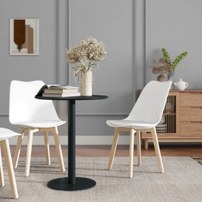 HOMCOM Jídelní stůl, Kulatý stůl pro 2 osoby, Moderní jídelní stůl do obývacího pokoje a zahrady, Ocel, Ø60 x 72 cm, Černý