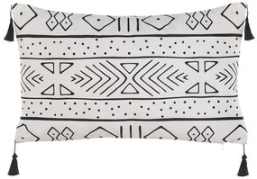 Sada 2 sametových polštářů s geometrickým vzorem 30 x 50 cm černobílá SCHEFFLERA Beliani