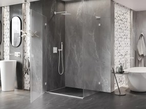 Mexen Lunar-B L, sklápěcí sprchový kout levý 90 x 70 cm, 8mm čiré sklo, bílý profil, 832L-090-070-20-00-L