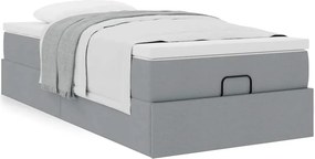 Osmanský rám postele s matrací světle šedá 80x200cm textil 3311064