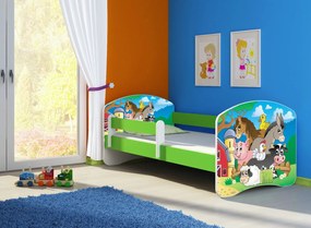 Dětská postel - Farma 2 160x80 cm zelená