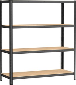 Dílenský regál Wiltec – 160 × 60 × 180 cm, 175 kg, černá (62873)
