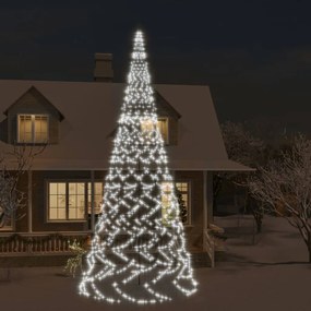 343547 vidaXL Vánoční stromek na stožár 3000 studených bílých LED diod 800 cm