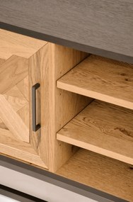 TV stolek Indus 133 cm z masivu dub přírodní/grafit