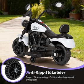 Costway 6 V dětský motocyklový chopper motorka s hudbou, předním nožním pedálem