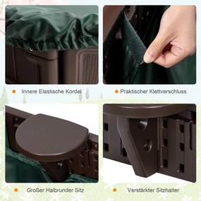 Costway Pískoviště Sandbox s voděodolným krytem – 183 × 105 × 21 cm, hnědý