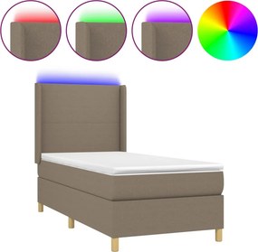 Box spring postel s matrací a LED taupe 90x200 cm textil 3138689
