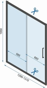 Rea Rapid Slide, sprchové dveře 130x195 cm, 6mm čiré sklo, zlatý matný profil, REA-K8590