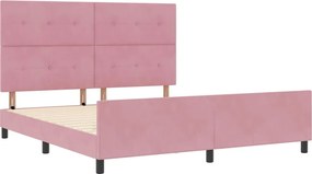 Postel s boxspringem s čelo Růžová 180 x 200 cm samet 3344962