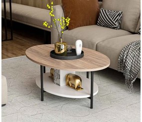Designový konferenční stolek Quintilio 90 cm dub / bílý