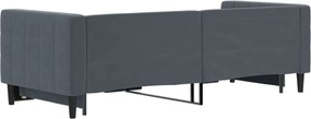 Válenda s přistýlkou tmavě šedá 80 x 200 cm samet 3196685