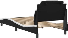 Rám postele Viana bez matrace černý a bílý 80 x 200 cm umělá kůže 3208059