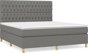 Box spring postel s matrací tmavě šedá 180x200 cm textil 3142594