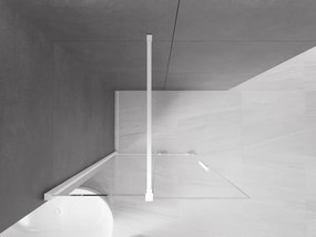 Mexen Velar, posuvné dveře do otvoru typ Walk-In 90 cm, 8mm čiré sklo, bílá, 871-090-000-03-20