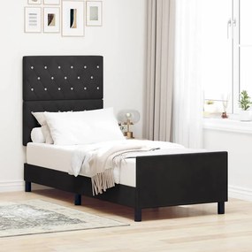 Postel s boxspringem s čelo Černá 80 x 200 cm samet 3344839
