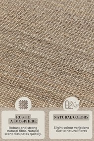 Hanse Home, Běhoun Bouclé Jute 105975 Grey Brown, 80x200, hnědá, chodba / předsíň