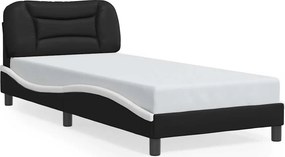 Rám postele s LED bez matrace Hvar černý a bílý 80x200 cm 3213897