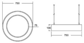 BRUMBERG Biro Circle Ring direct 75cm 50W on/off stříbrná 840