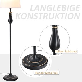HOMCOM Sada lamp, 1 stojací a 2 stolní, černo-bílé B31-183