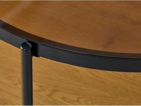 Kulatý konferenční stolek se skleněnou deskou v přírodní barvě ø 84 cm Hassel – Unique Furniture