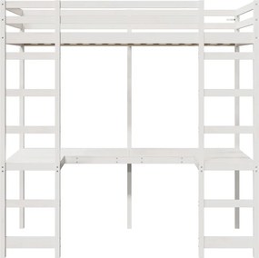 Rám postele loft Bílá 90 x 200 cm Masivní borové dřevo 3414551