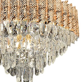Toolight Toolight, křišťálové stropní svítidlo 50cm, 7xE14, G054-CP, zlatá, OSW-08948