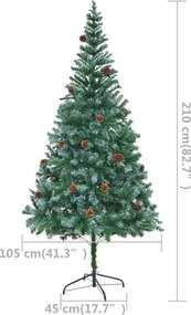 vidaXL Umělý vánoční stromek LED osvětlení sada koulí a šišky 210 cm [3077529] Barva: zlatá