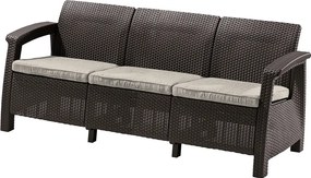 KETER Zahradní pohovka Allibert Corfu Love Seat MAX - 182 x 70 x 79cm - hnědá / béžová