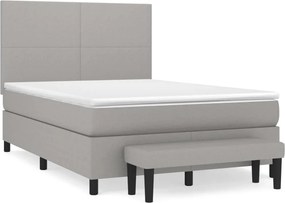 Box spring postel s matrací světle šedá 140 x 200 cm textil 3136437