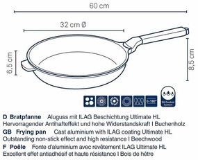 KELA Pánev Vitana litý hliník šedá 6,5 cm  32,0 cm