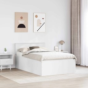 Rám postele s čelo Bílá 135 x 190 cm Kompozitní dřevo 3408585