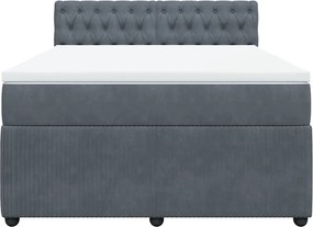 Box spring postel s matrací tmavě šedá 160x200 cm samet 3287789